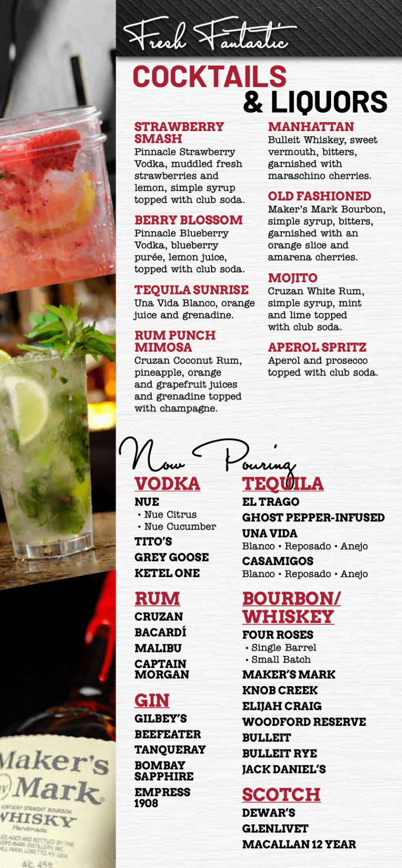 Drink Menu - Billy G's Chesterfield